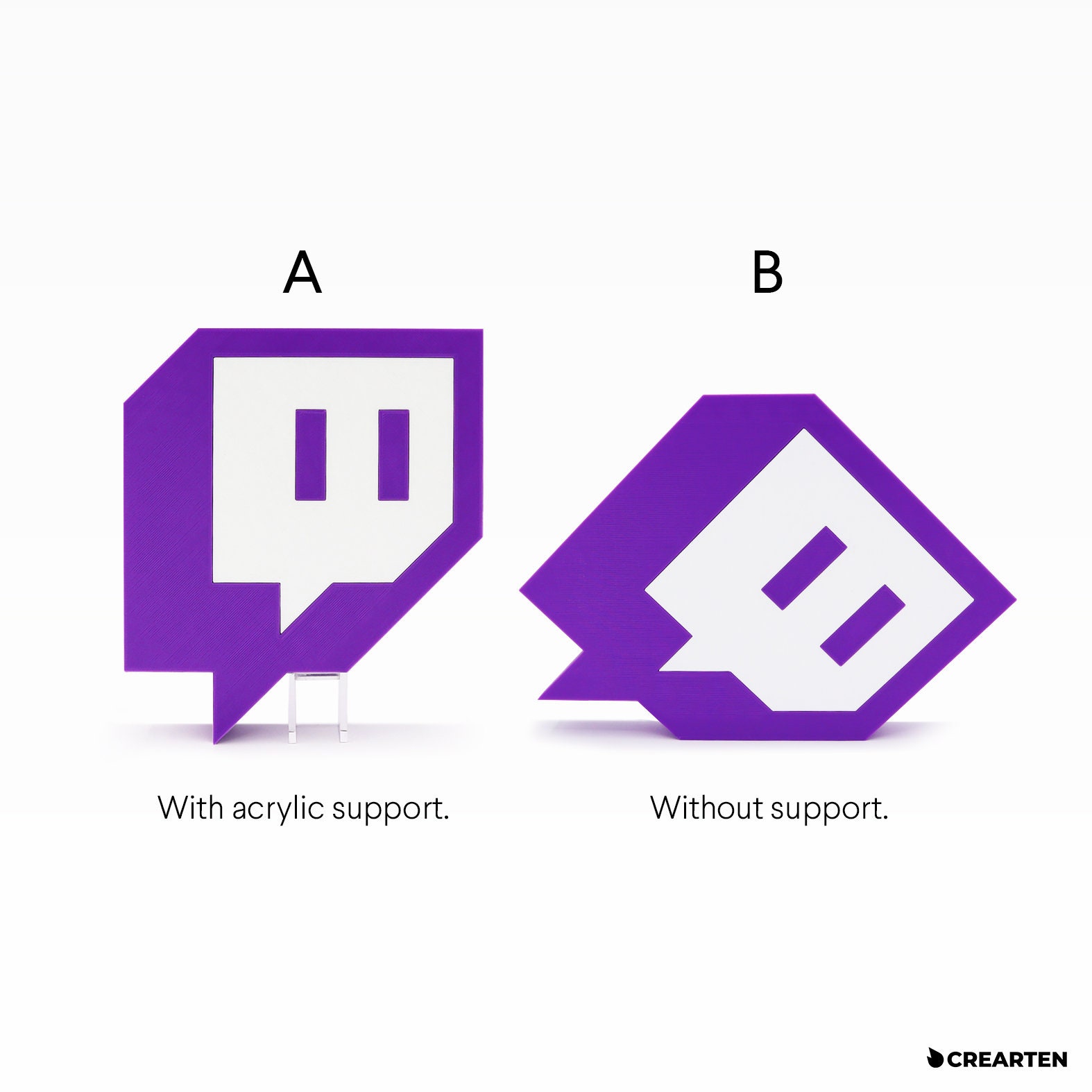 Twitch 3D Logo Streamer Gift Desk Sign Glitch Sign Twitch - Etsy