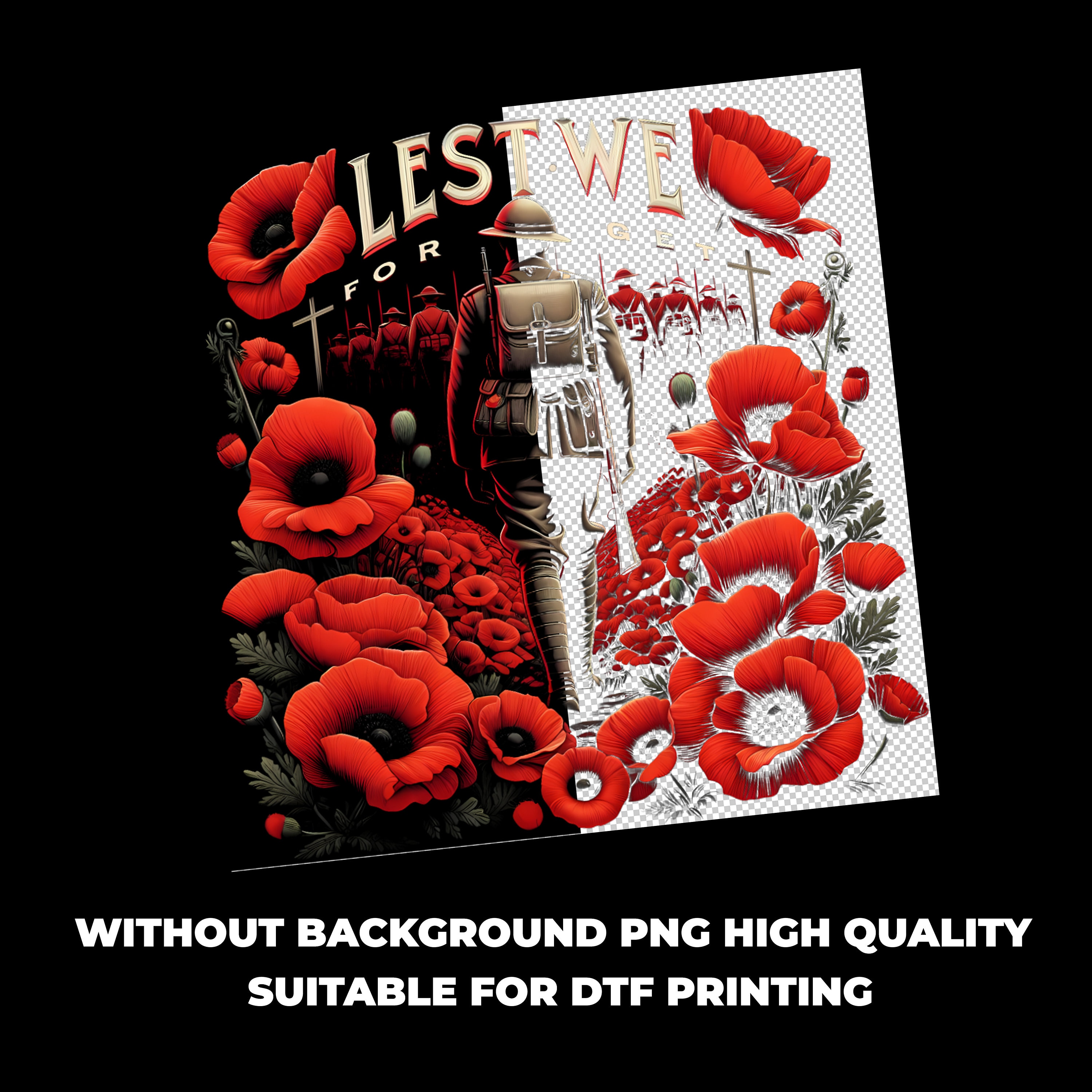 Anzac Day Veterans Remembrance Day Scene Poppy Flowers Clipart Lest We ...