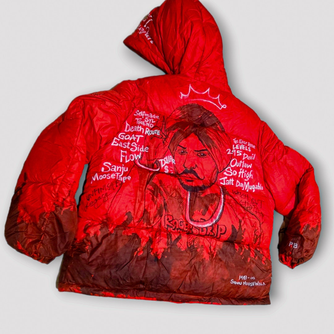 SIDHU MOOSE WALA Puffer Jacket Lrg Size Punjabi Singer Desi Apparel ...