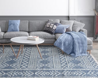 Muted Blue Area Rug - Etsy