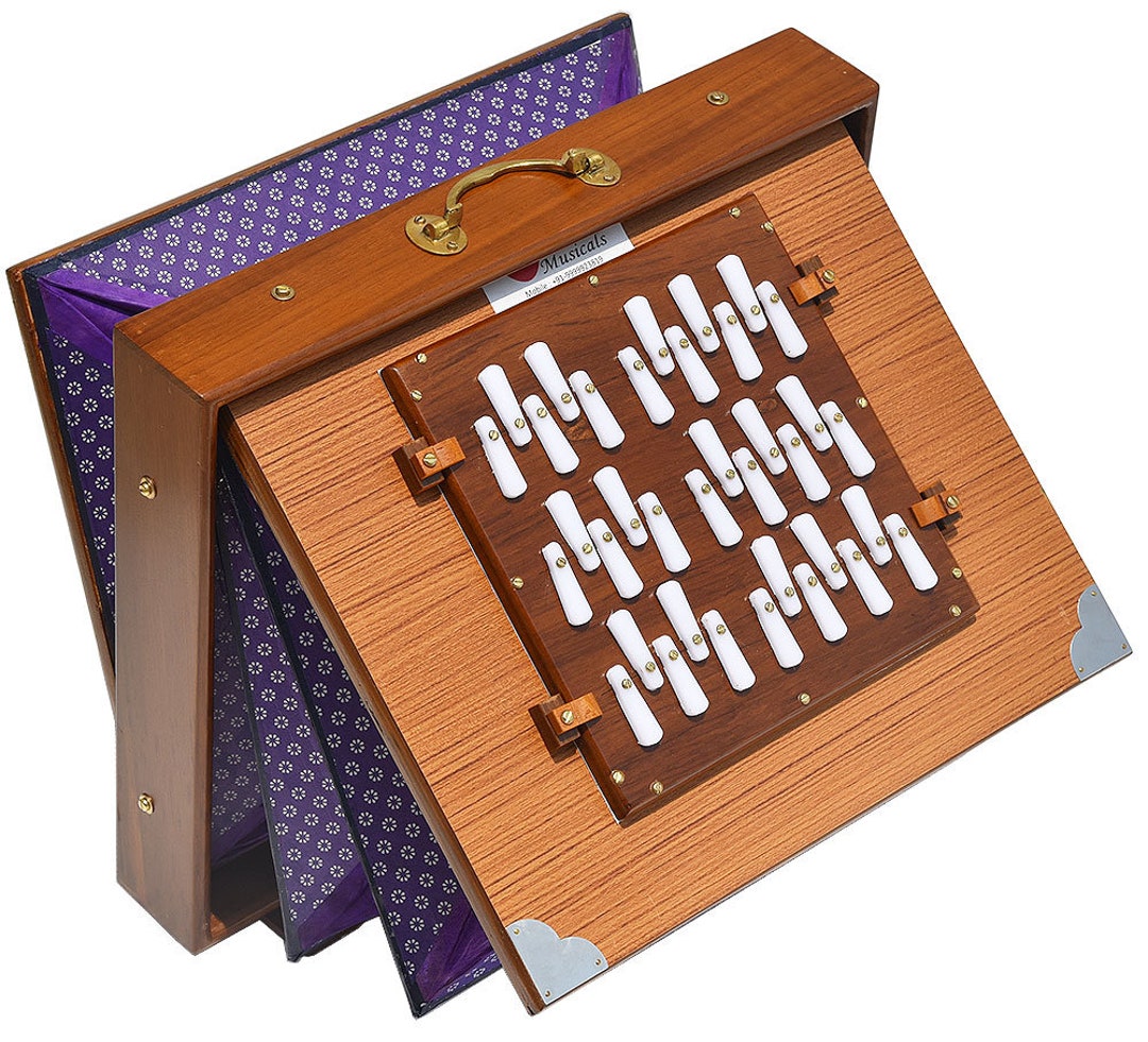 Teak Shruti Box: Indisches Instrument mit 36 Tasten und Gig Bag - Etsy ...
