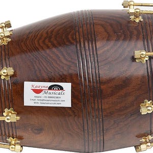Dholak Drum, Golden Bolt Tuned, Hand Made, Solid Sheesham Wood, Special ...