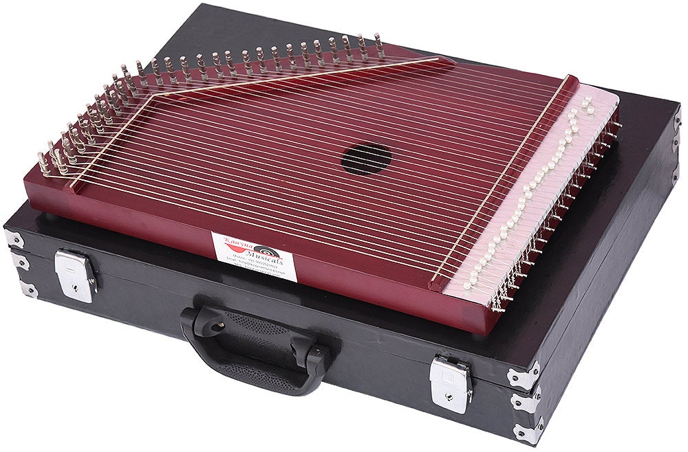 36-string Swarmandal - Mahogany Indian Harp With Case - Etsy