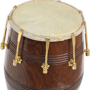 Dholak Drum, Golden Bolt Tuned, Hand Made, Solid Sheesham Wood, Special ...