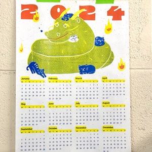 2024 Dragon Year Risograph Calendar - Etsy