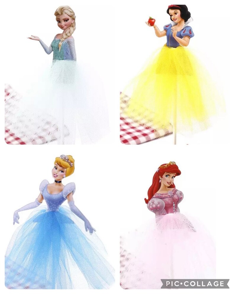 4 Princess Cake Toppers Birthday Party Decoration - Etsy UK