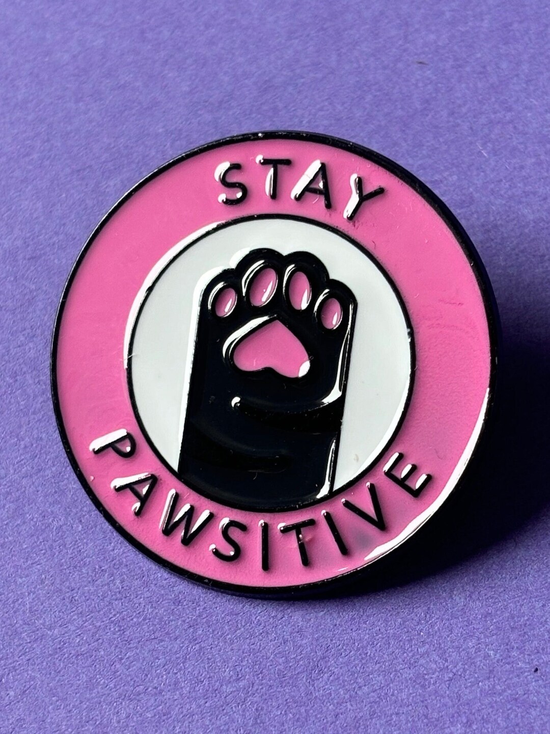 Positive Mindset stay Pawsitive Lanyard Pin Trendy Cartoon Cute Oil ...