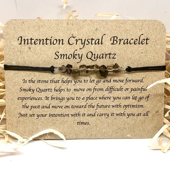 Smoky Quartz intention bracelet resolution crystals crystal | Etsy