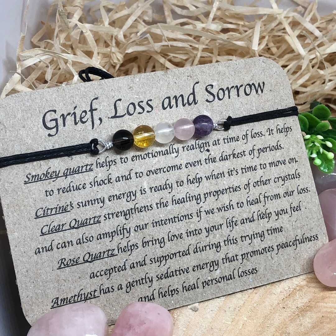 Grief Crystal Bracelet, Loss Sympathy Gift, Handmade Gemstone - Etsy
