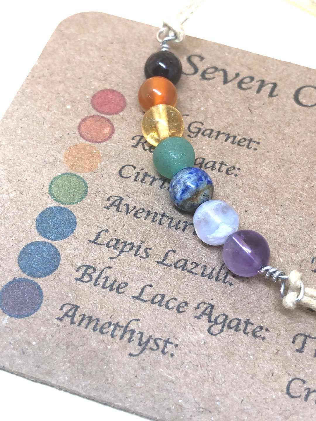 Chakra Bracelet, Natural Gemstones, Hemp Cord, Balancing Bracelet - Etsy