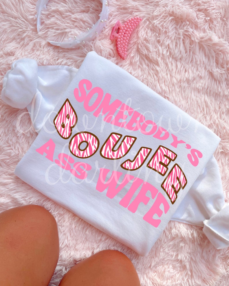 Somebody's Boujee Wife Mama Zebra Print Wavy Font Preppy - Etsy