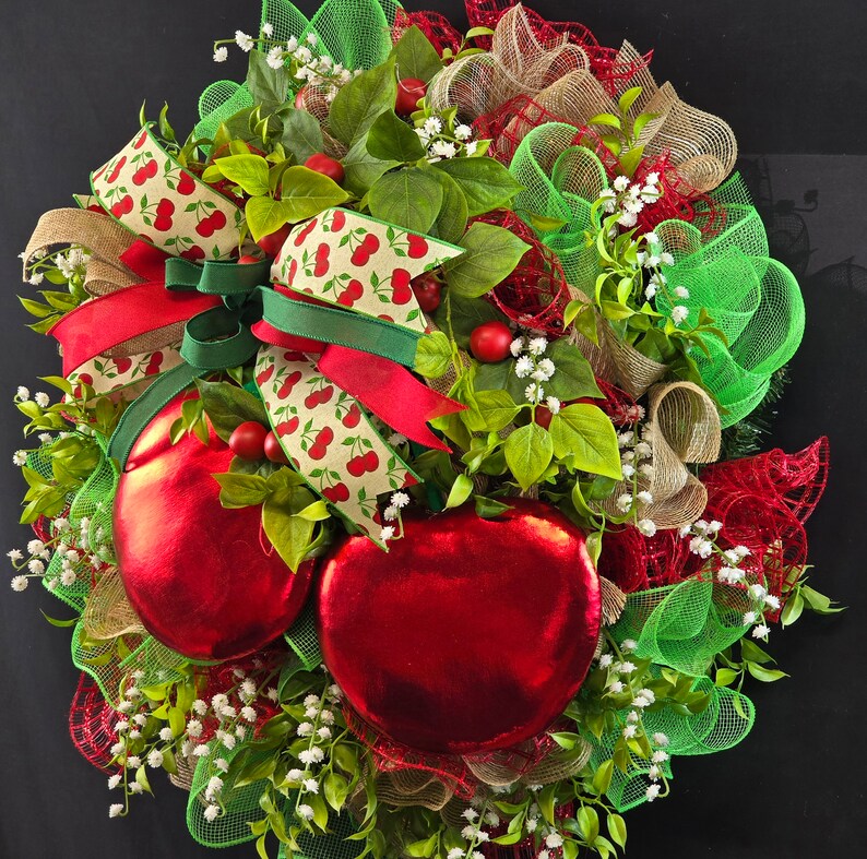 Cherry Jubilee, Everyday Wreath, Home Decor, Wreath for Door, Seasonal ...