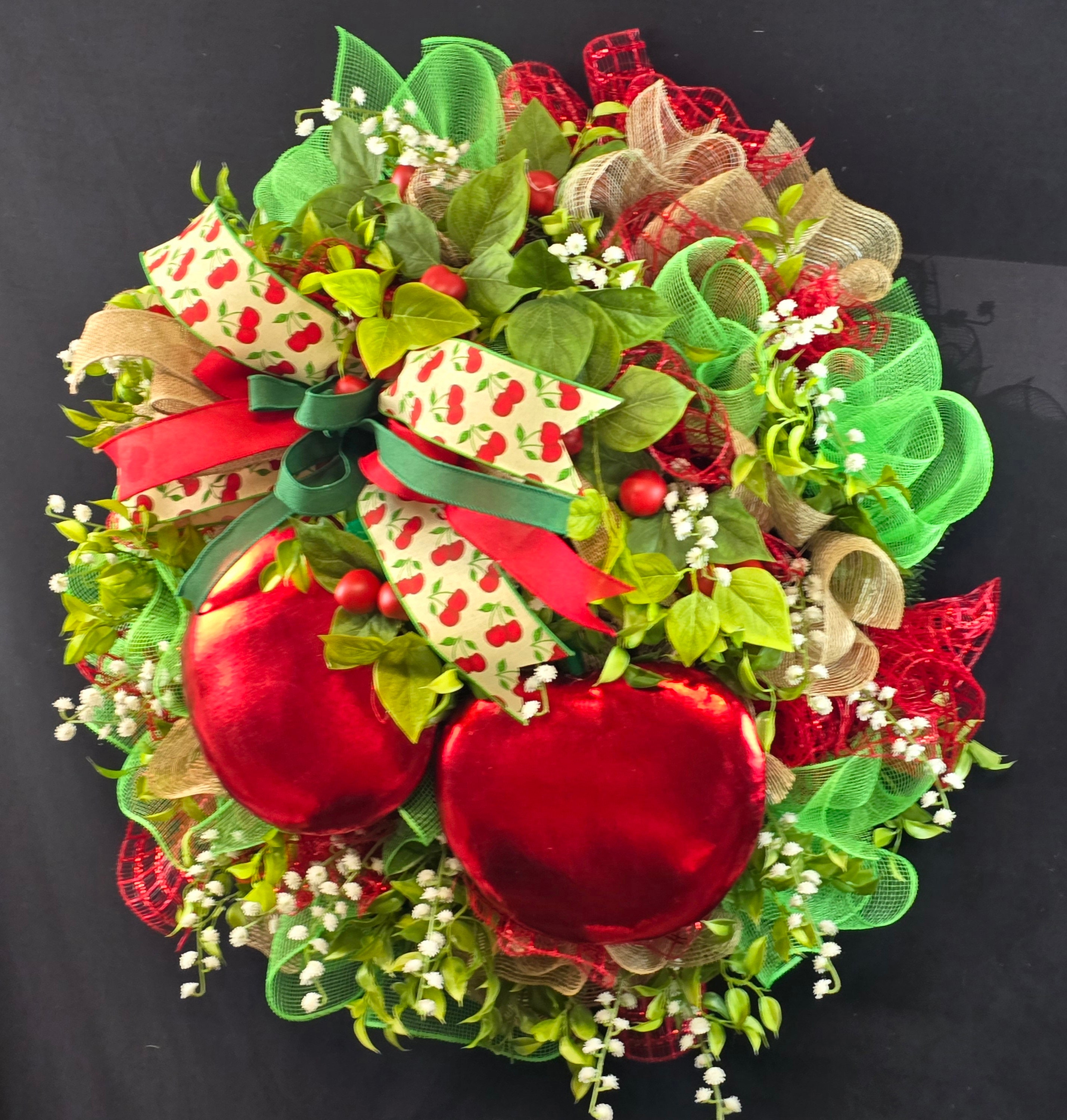 Cherry Jubilee, Everyday Wreath, Home Decor, Wreath for Door, Seasonal ...