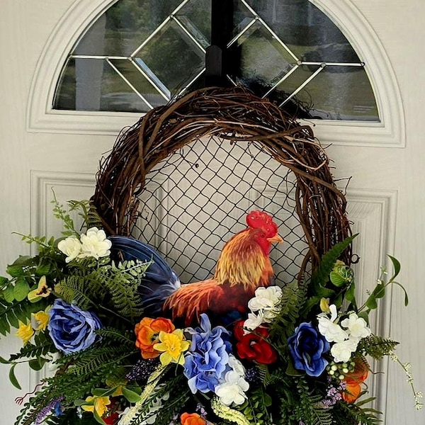 Rooster Wreath - Etsy
