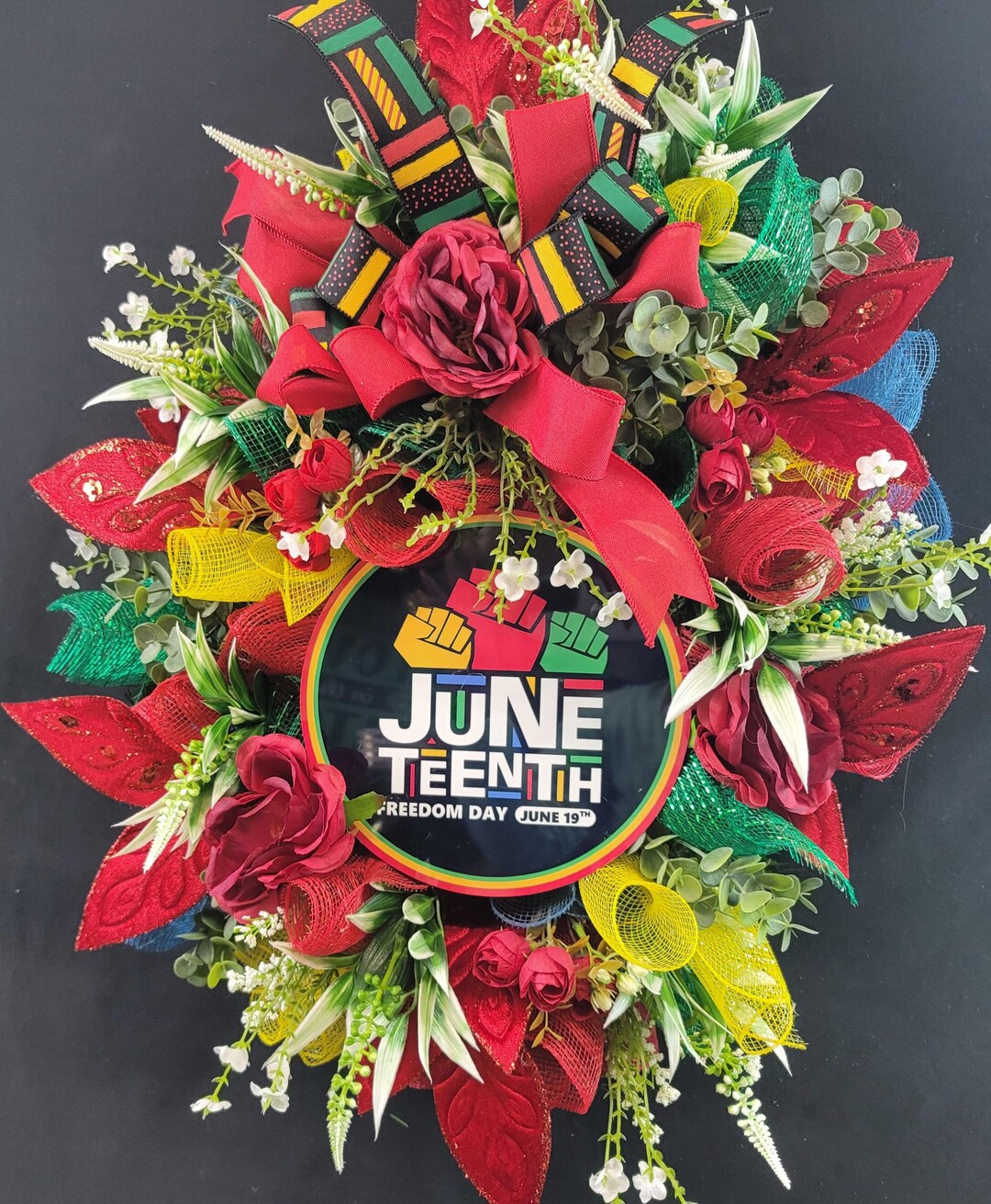 Juneteenth Wreath, Black History Wreath, Emancipation Day Wreath ...