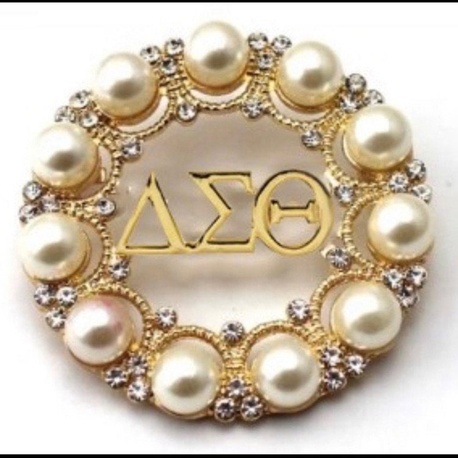 For Delta Sigma Theta DST Diamonds and Pearls Gold Pin/Brooch | Etsy