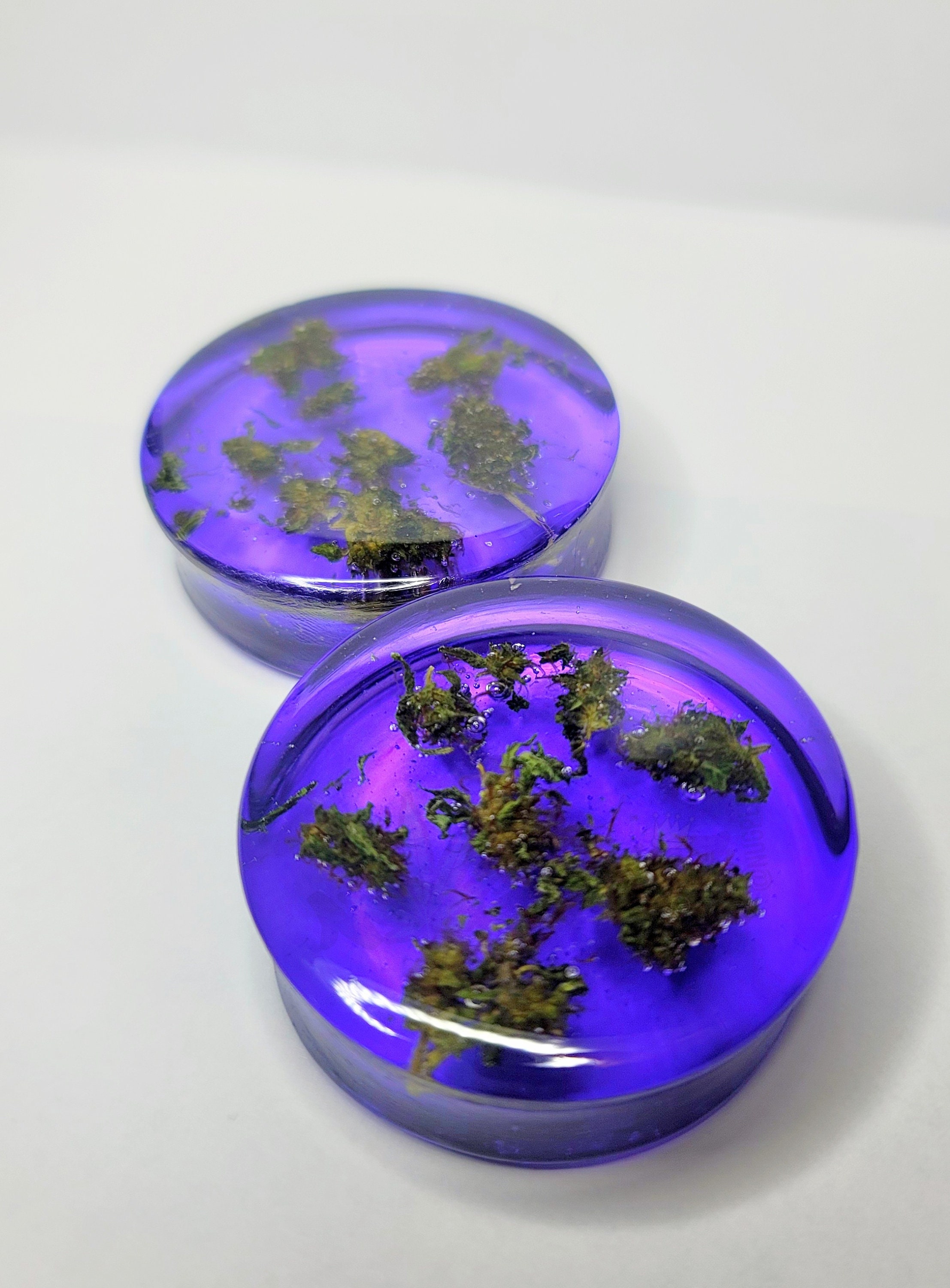 Purple Plugs Purple Gauges Marijuana Jewelry Weed in Resin - Etsy