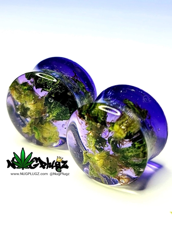 Purple Plugs Purple Gauges Marijuana Jewelry Weed in Resin - Etsy