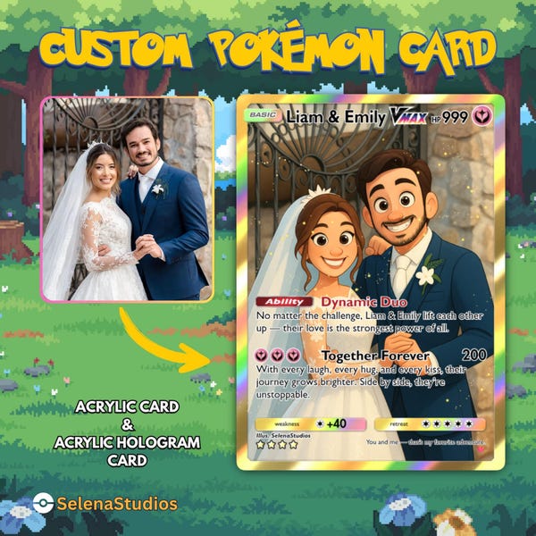 Personalized Pokemoncard Couple - Etsy