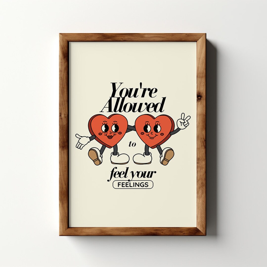 Feel Your Feelings Retro Printable Poster Vintage Hippie - Etsy