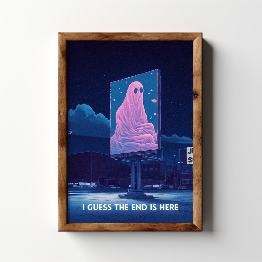 Vaporwave Ghost Art Print I Know the End Lyric Print Neon - Etsy