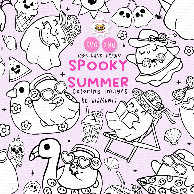 Summerween Coloring Pages - Etsy