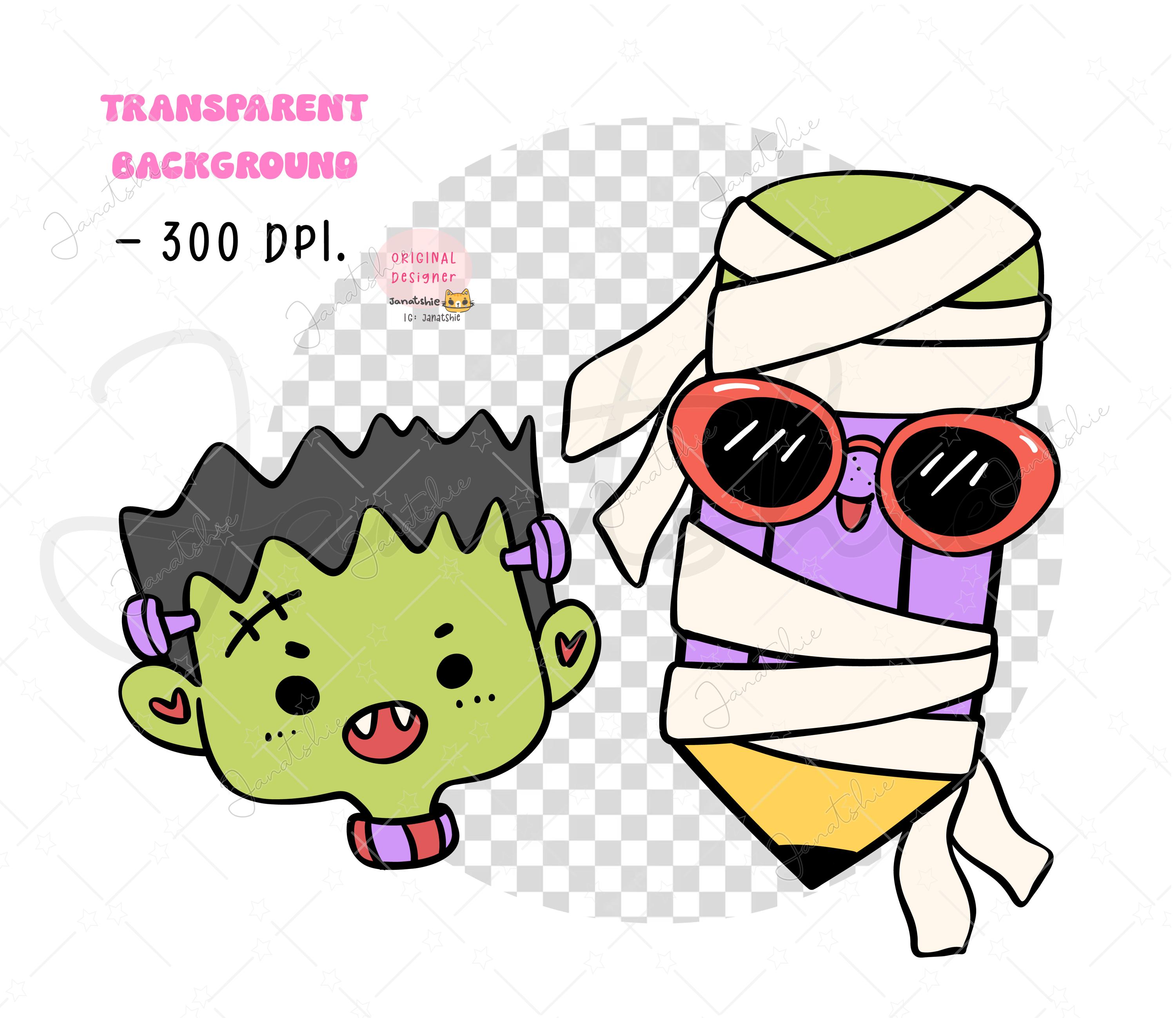 Groovy Halloween Clipart Bundle: Spooky School PNG Illustrations ...