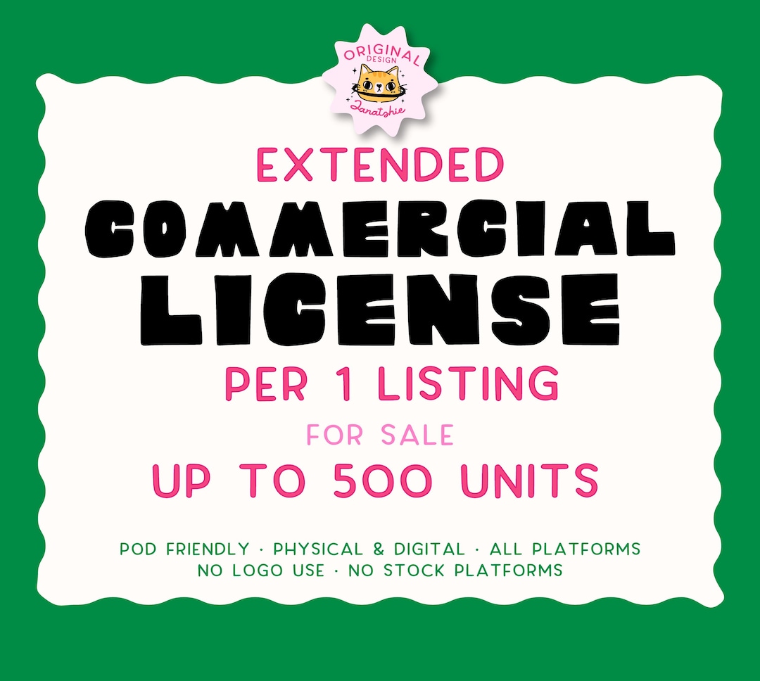 Commercial License up to 500 Units for 1 Clipart Listing - Etsy