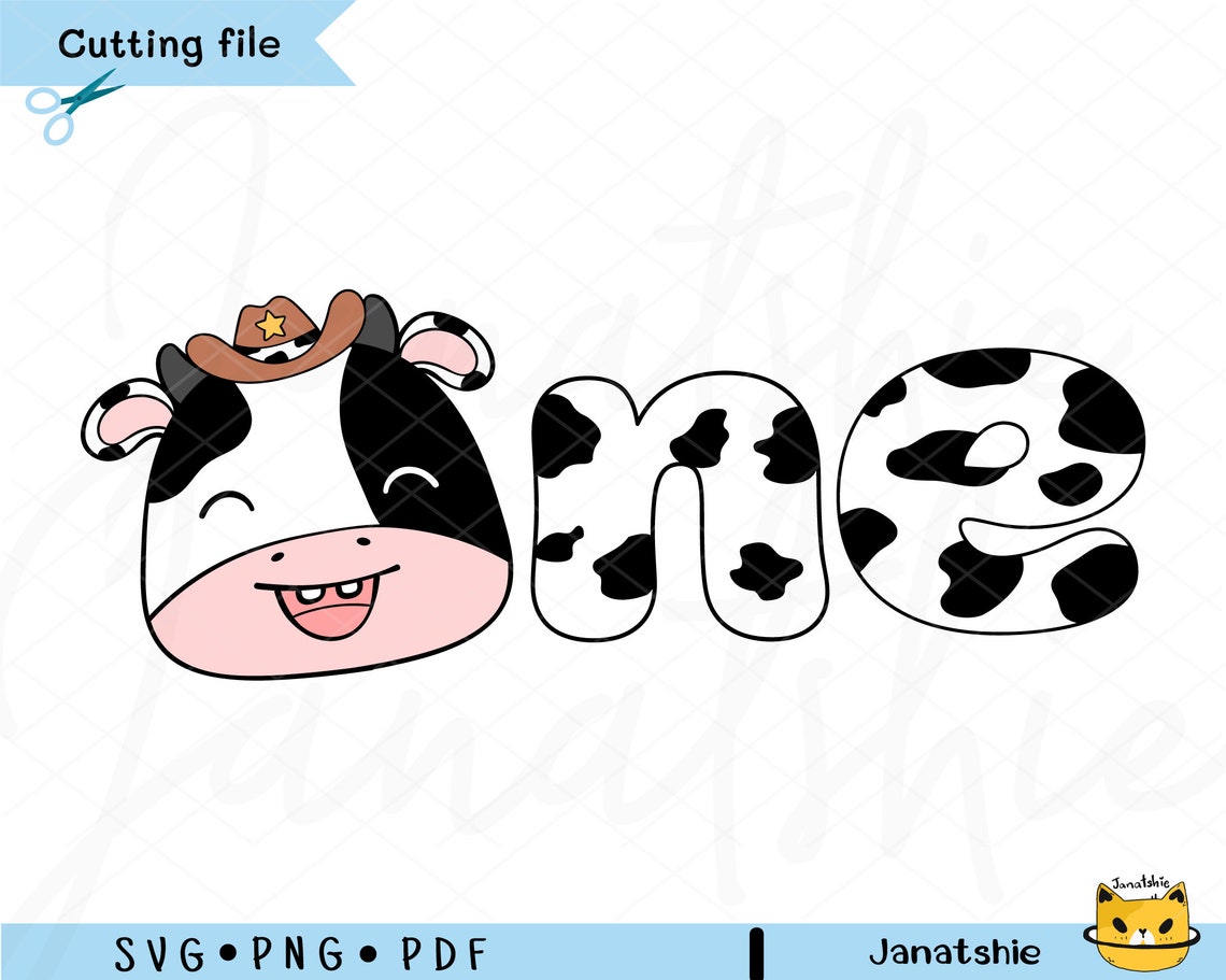 Cute Baby Cow 1st Birthday SVG Birthday Boy Clipart Kid - Etsy