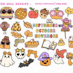 Groovy Months of the Year Png Bundle Retro Disco School Classroom Decor ...