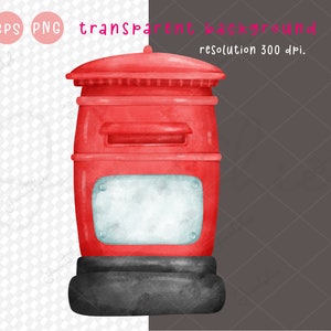Postal Mailbox Clipart Watercolor Png Set, Post Office PNG Vintage Mail ...