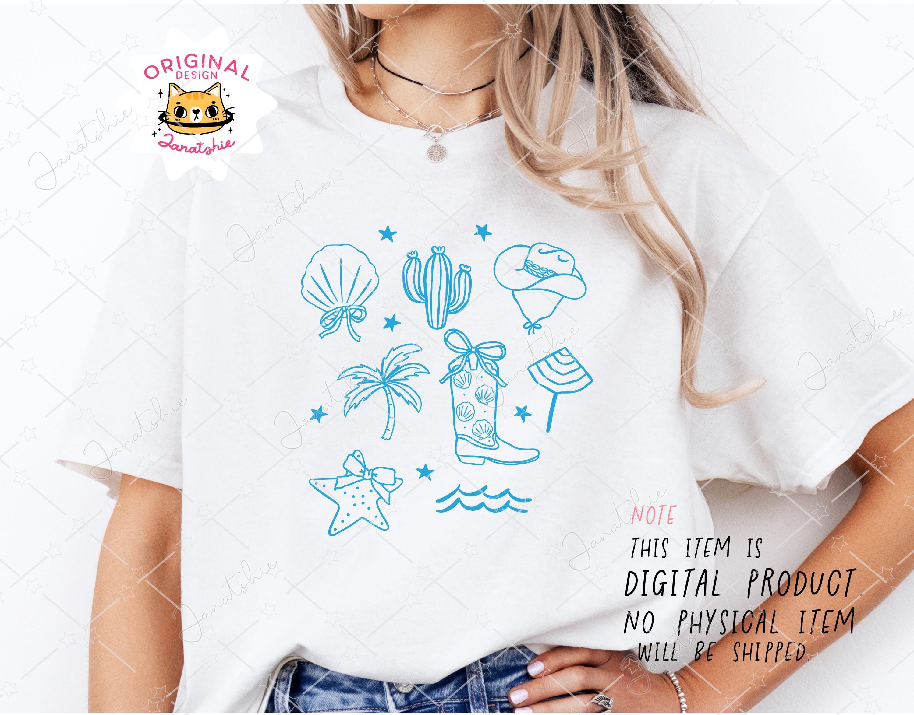 Coastal Cowgirl Clipart: Hand-drawn Western Bachelorette Party Graphics ...