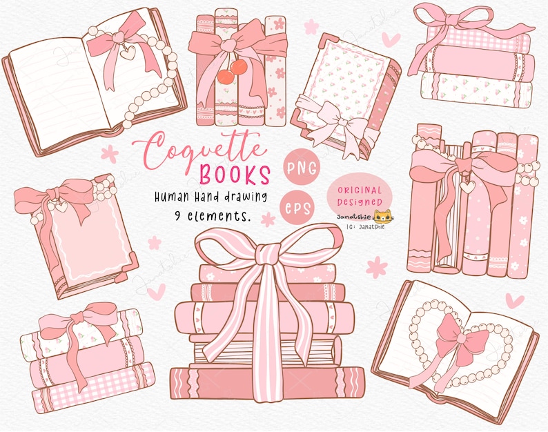 Coquette Books Png, Girly Bookish Coquette, Booklover Pink Clipart ...