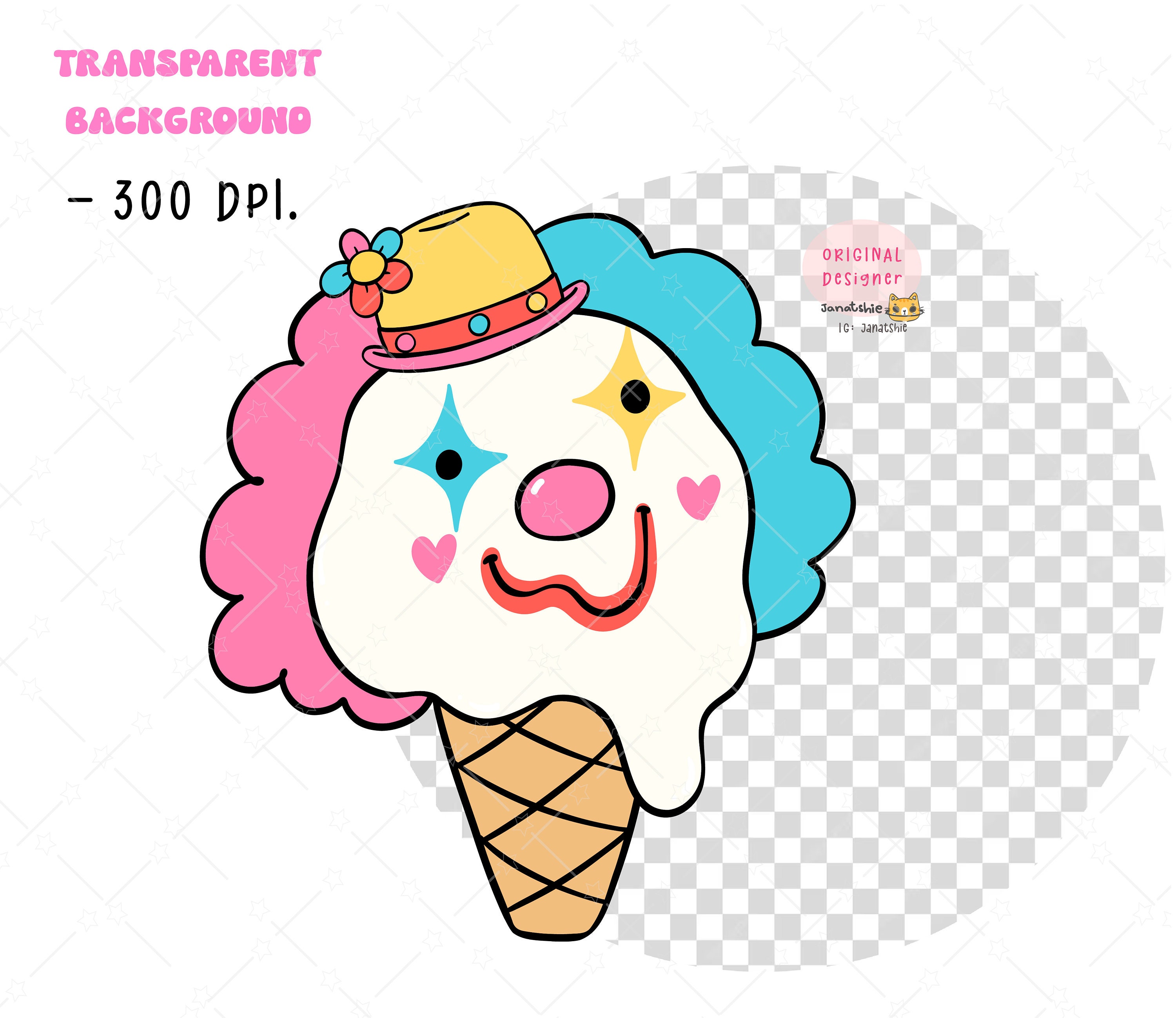 Pastel Clowncore PNG Clipart, Circus Kidcore Design (digital Download ...
