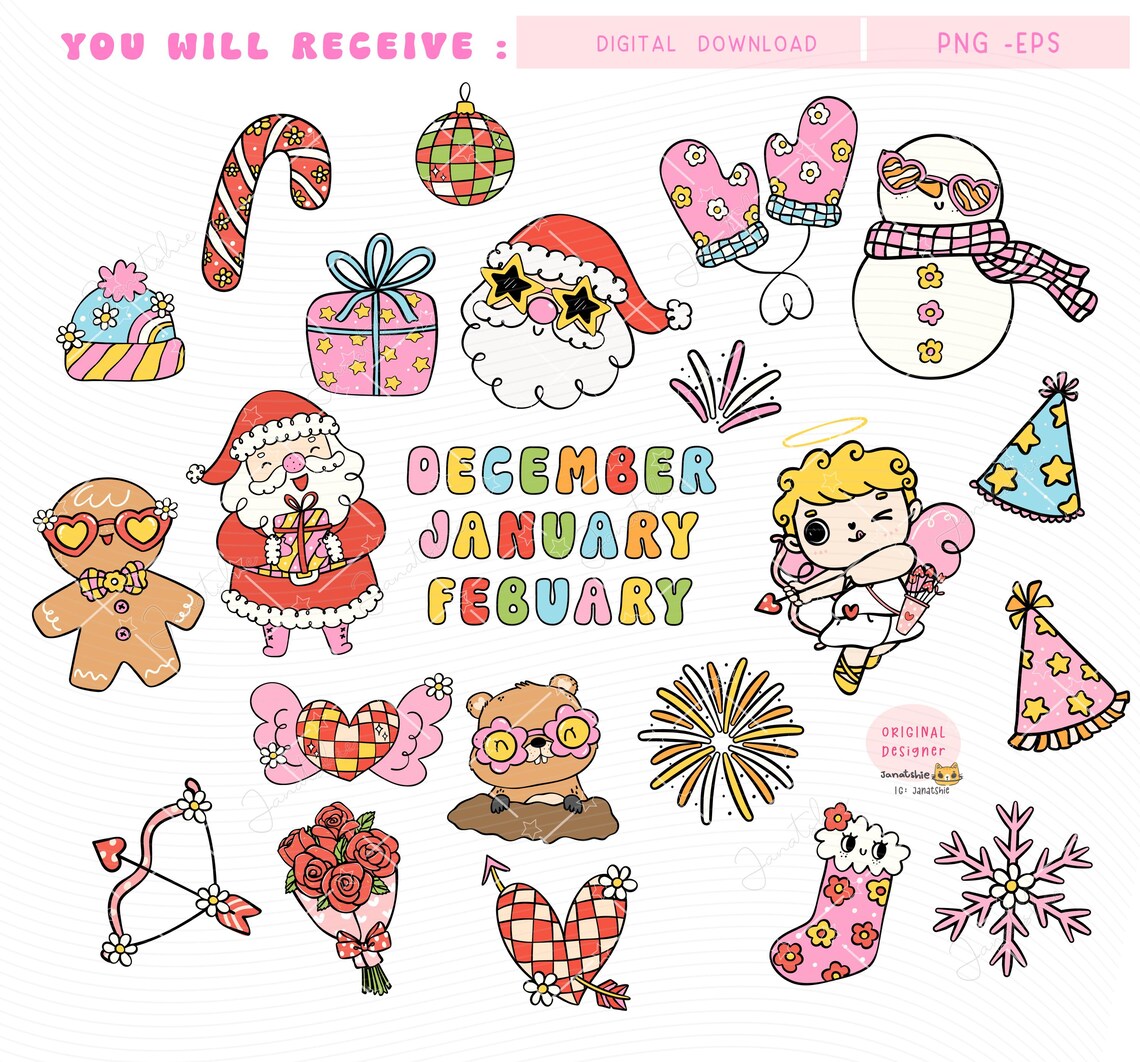 Groovy Months of the Year Clipart: Retro Disco Classroom Decor (PNG EPS ...