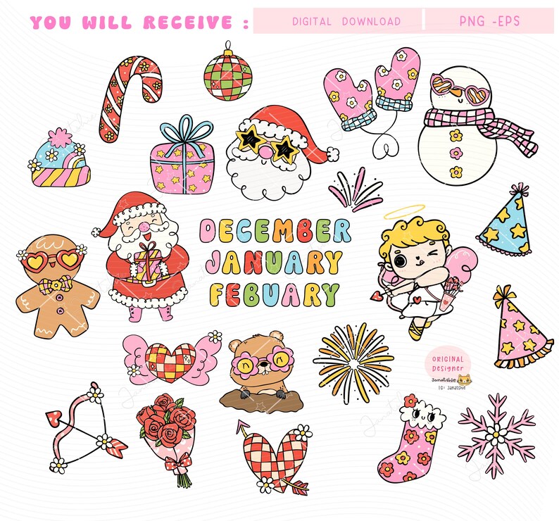 Groovy Months of the Year Clipart: Retro Disco Classroom Decor (PNG EPS ...