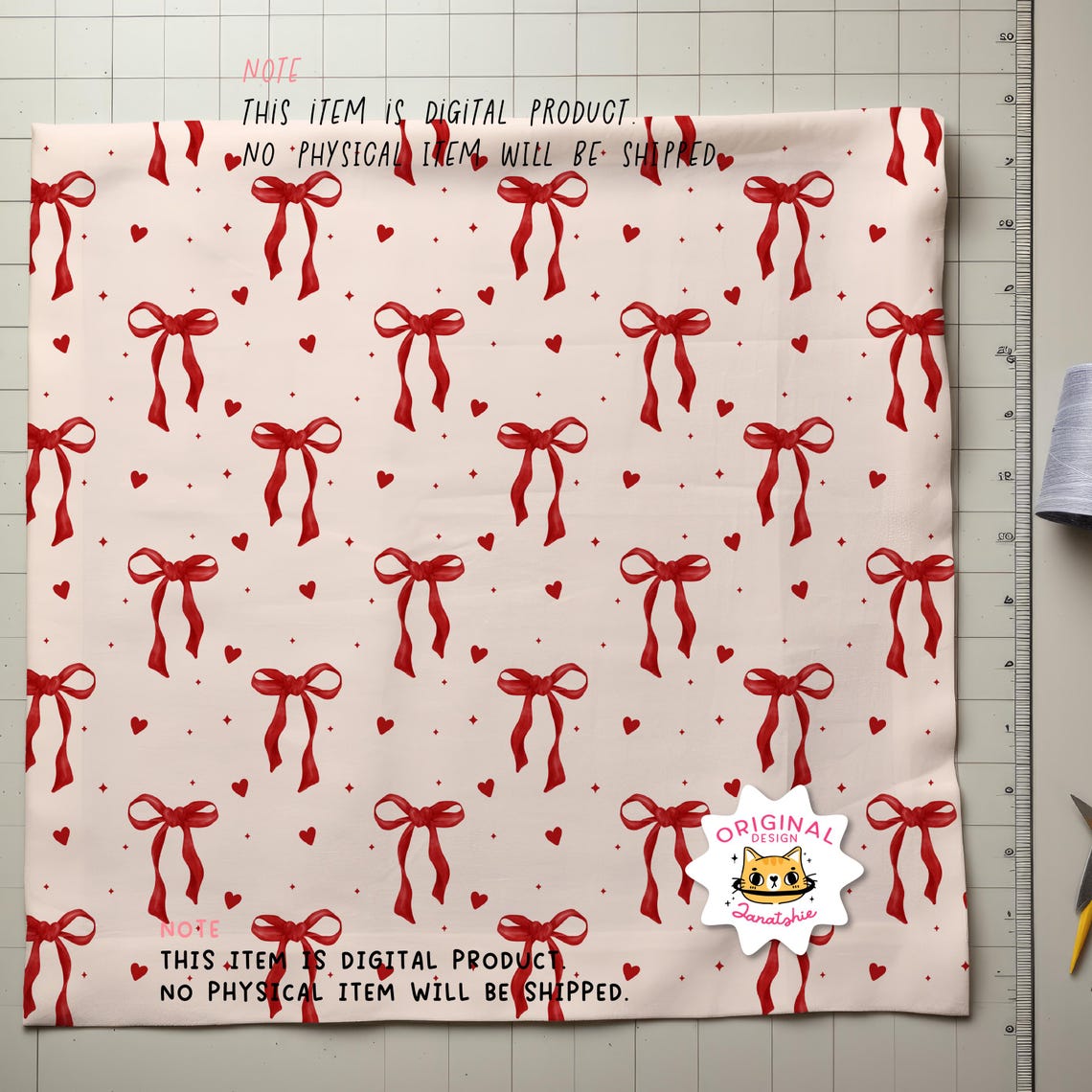 Red Coquette Bow Pattern: Valentine's Day & Christmas Day Digital Paper ...