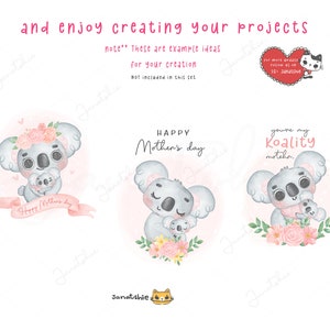 Koala Mother and Baby Watercolor Clipart Set: Heartwarming Mothers Day ...