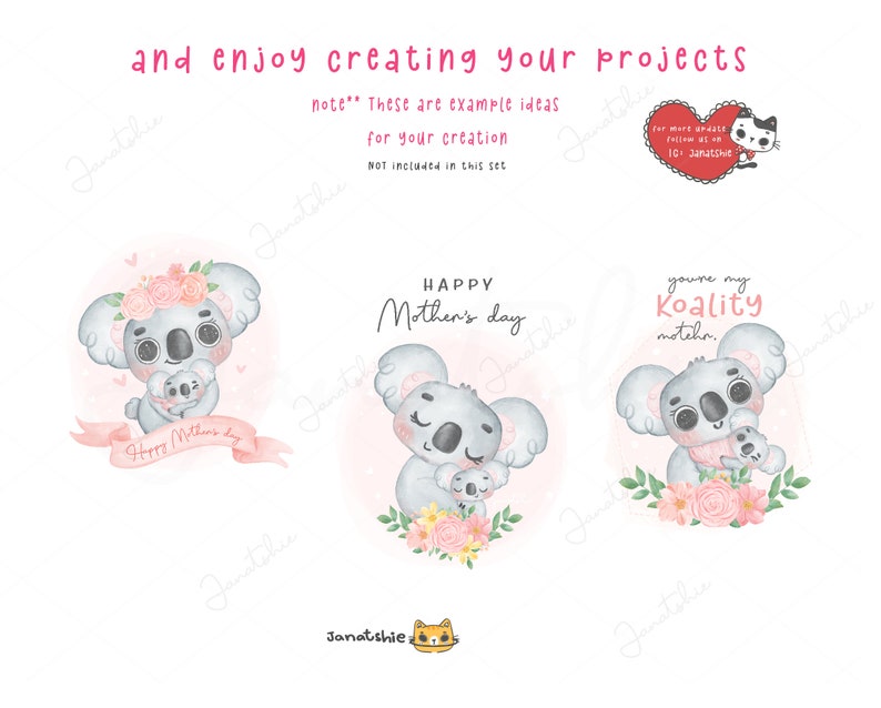 Koala Mother and Baby Watercolor Clipart Set: Heartwarming Mothers Day ...