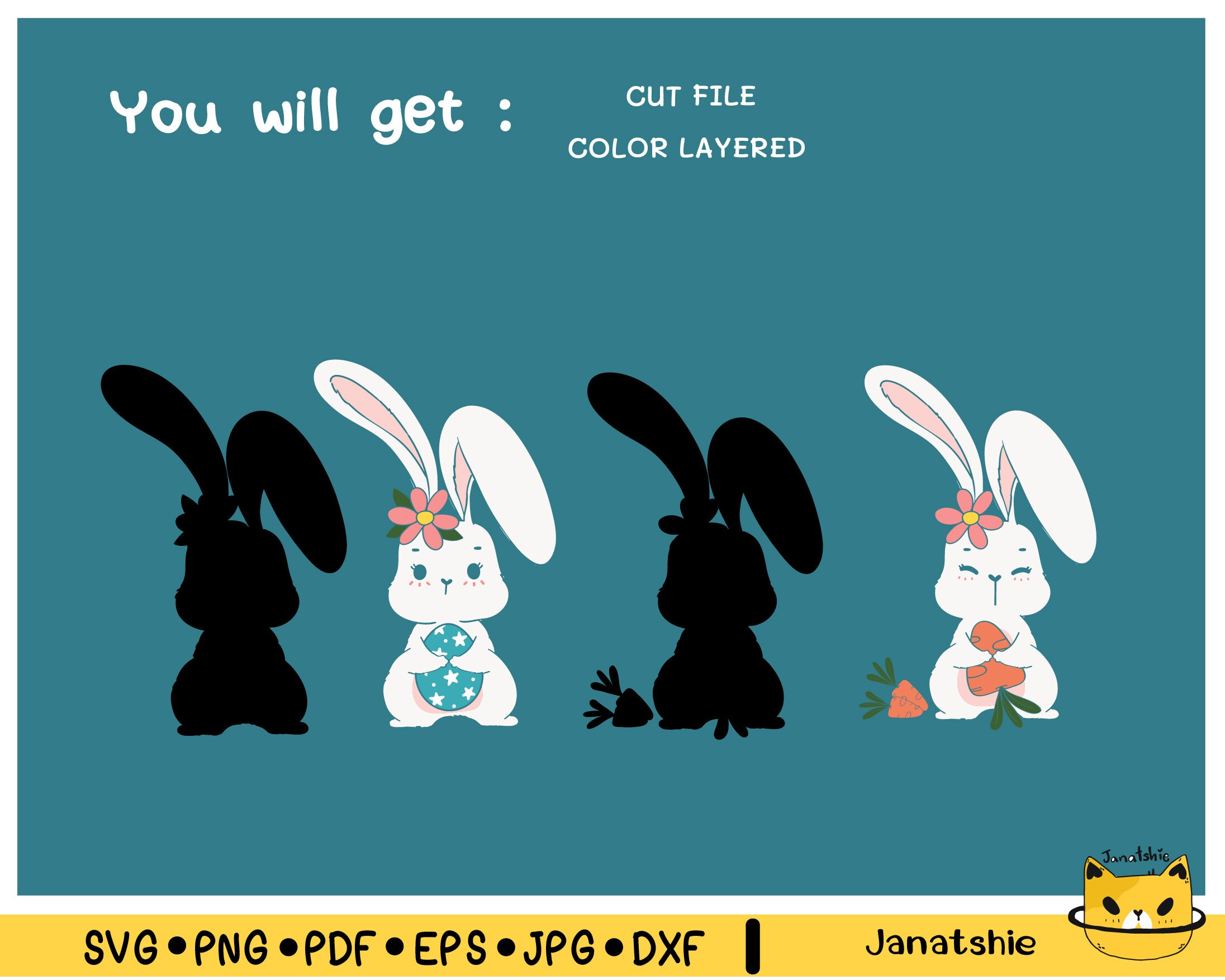 Lindo clipart conejo de Pascua SVG Conejo Pascua clipart lindo - Etsy ...