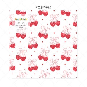 Coquette Strawberry Pattern Seamless, Preppy Strawberry With Bow PNG ...