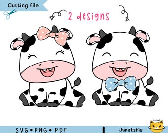 Baby Girl Cow Clipart - Etsy
