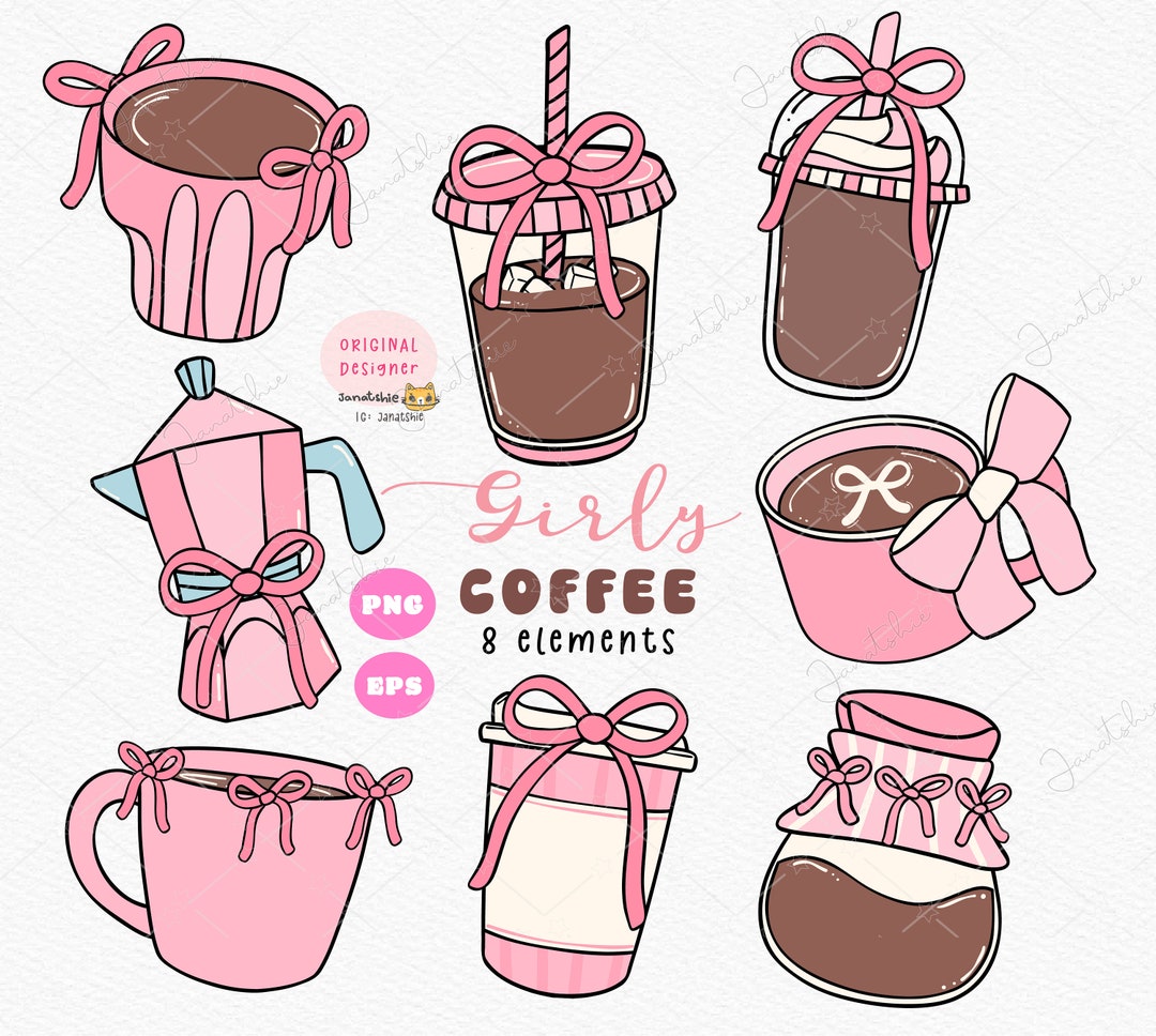 Coquette Coffee Png Girly Coffee Png Retro Pink Coffee, Iced Coffee ...