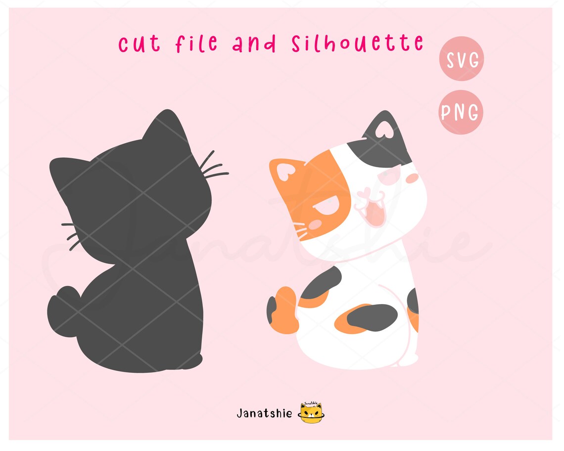 Cat Clipart Set Cute Calico Cat Png Digital Clip Art With - Etsy