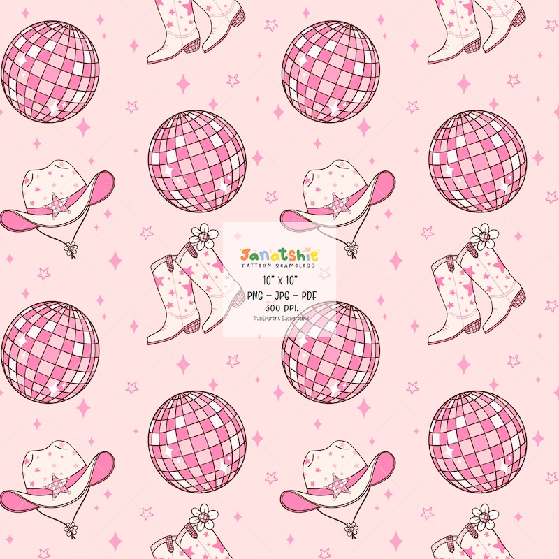 Disco Cowgirl Seamless Png - Etsy