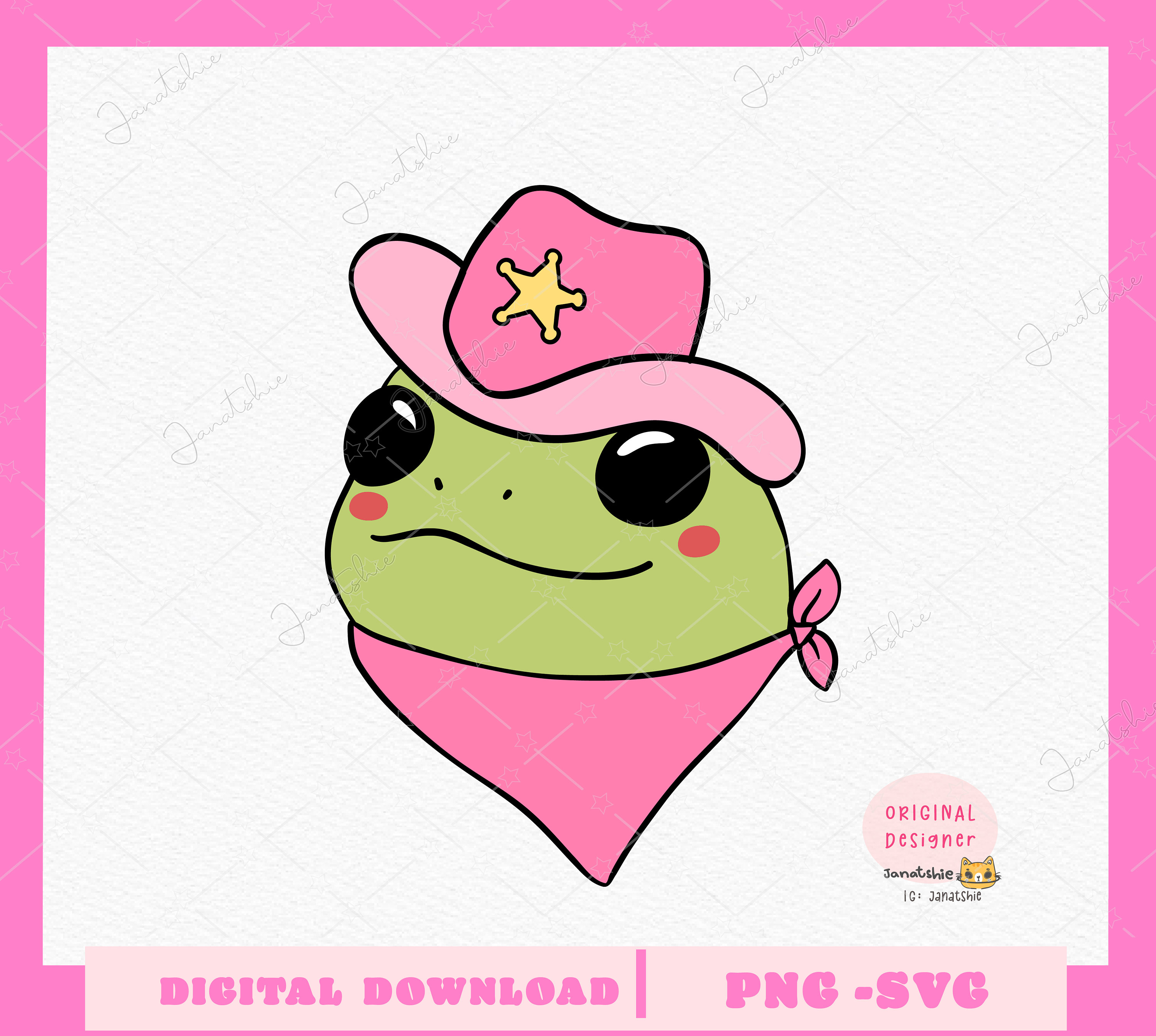 Retro Cowboy Frog PNG: Girly Coquette Design (digital Download) - Etsy