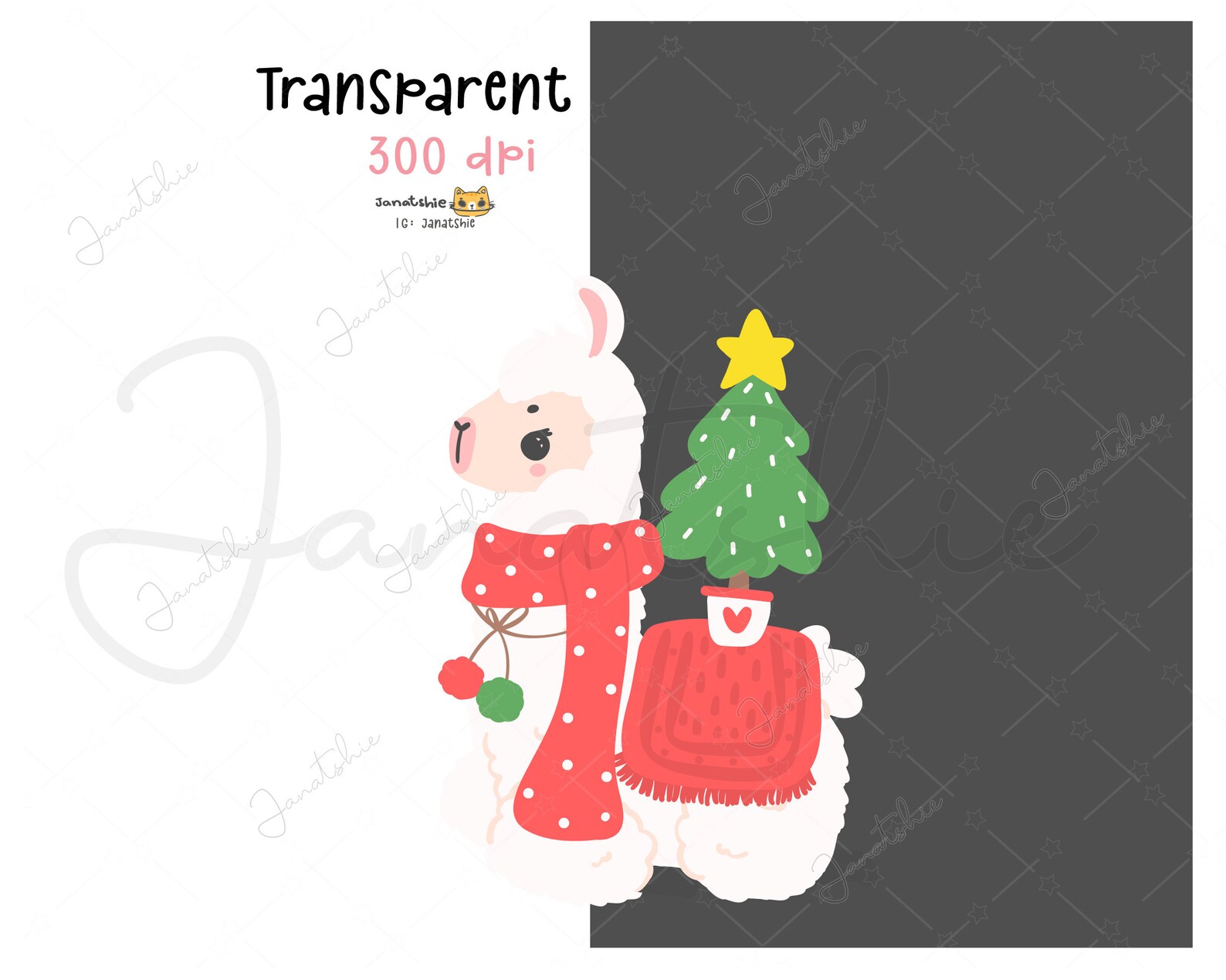 Christmas Llama PNG Clipart Set Cute Llama Cartoon Drawing - Etsy