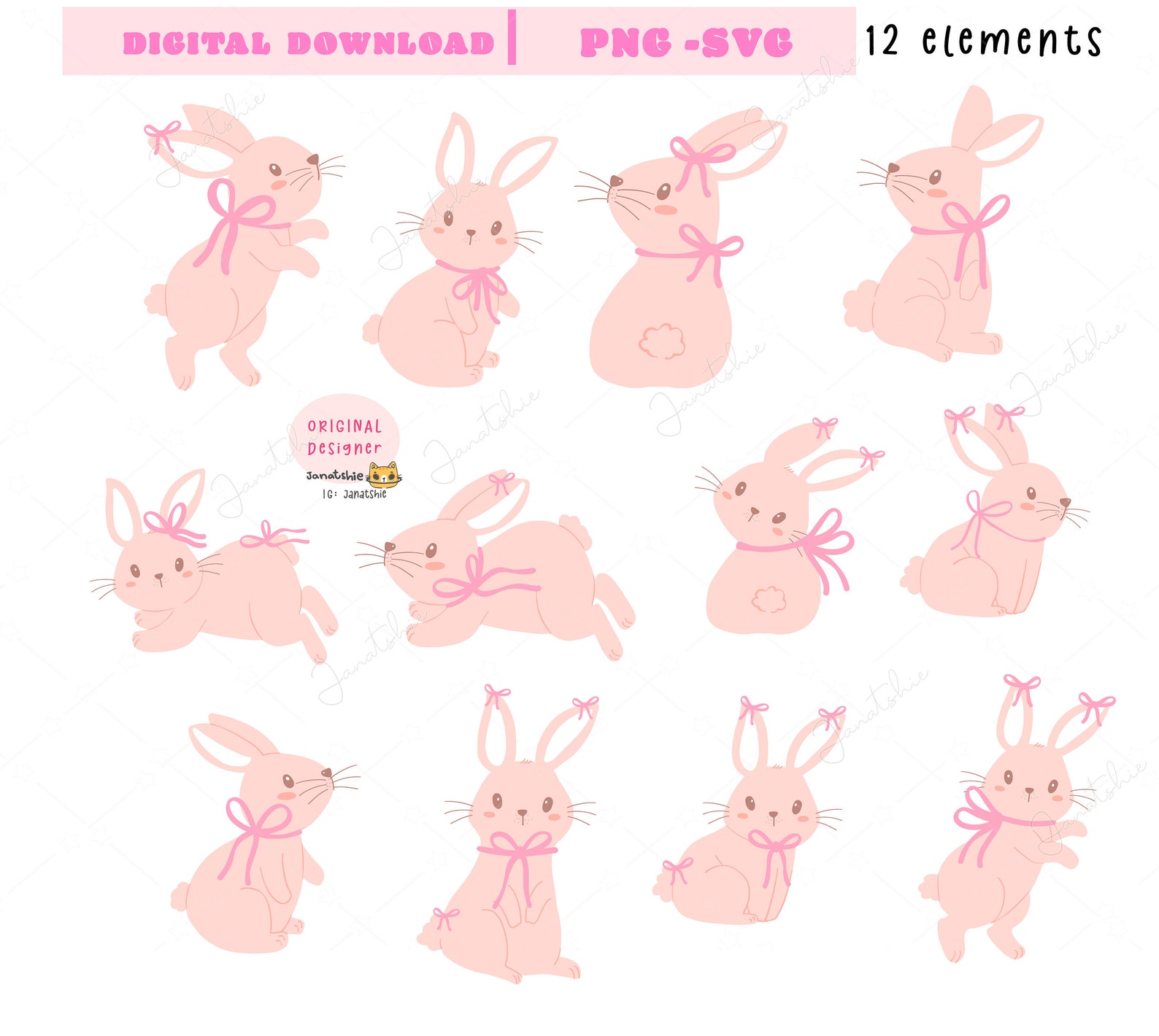 Coquette Bunny Svg, Bunny With Bow Svg, Retro Easter Bunny Svg, Vintage ...