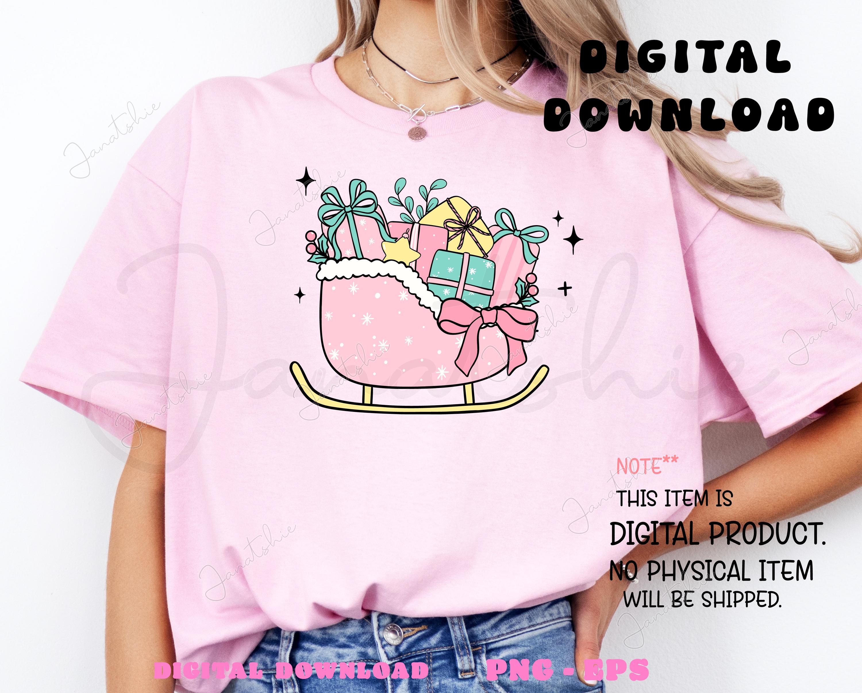Pastel Coquette Christmas Clipart: Retro Girly Pink and Mint Xmas PNG ...