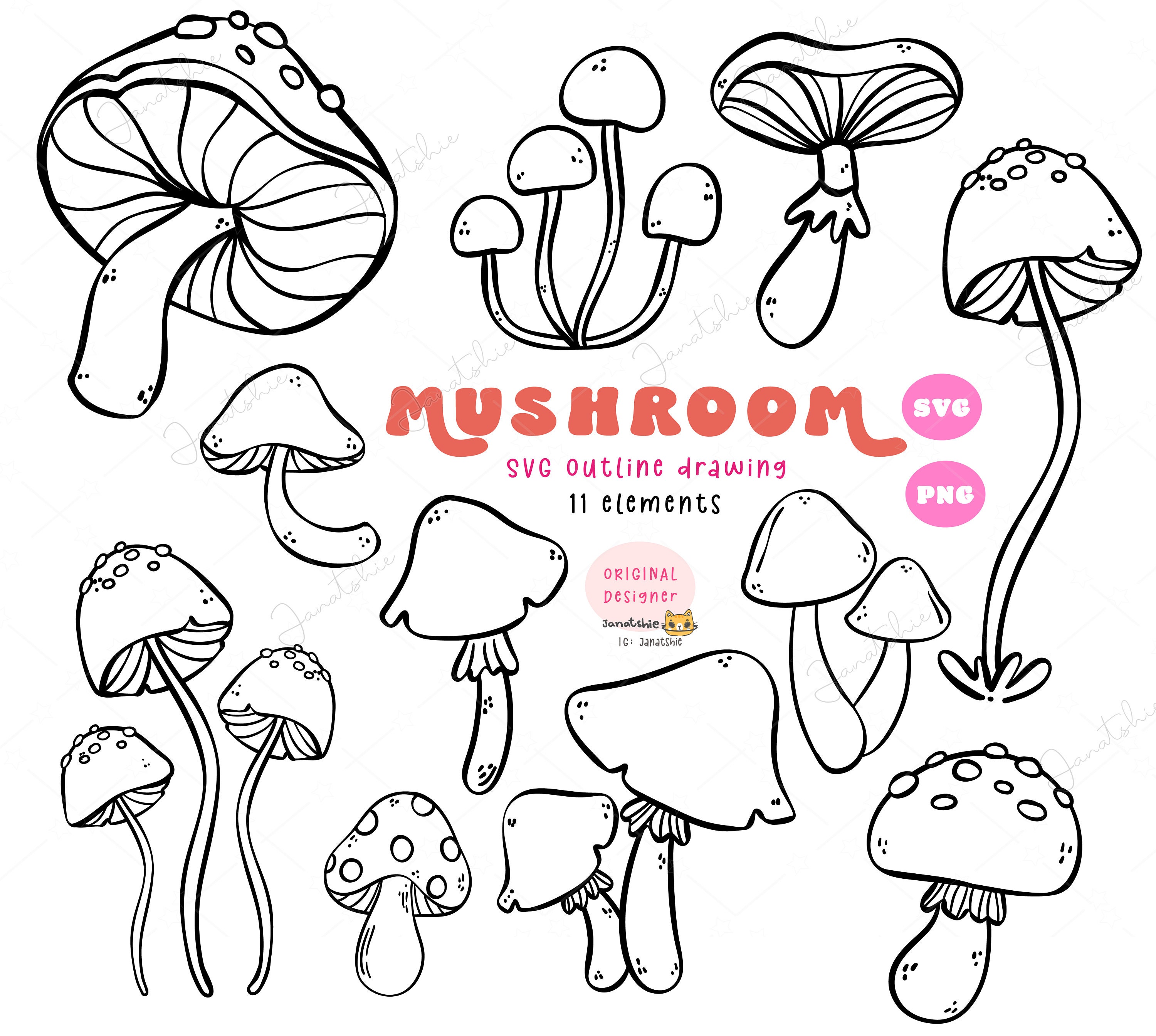 Mushroom Outline Svg